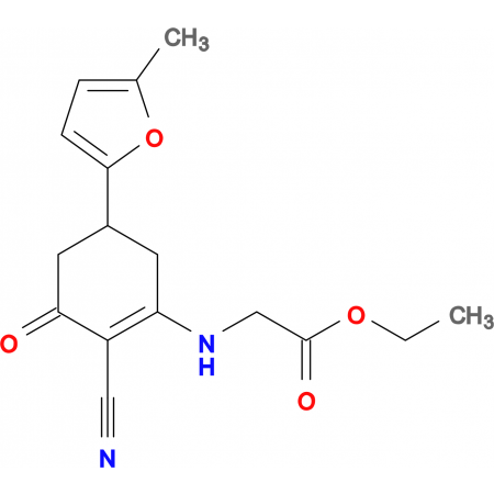 ethyl N-[2-cyano-5-(5-methyl-2-furyl)-3-oxocyclohex-1-en-1-yl]glycinate 10-392443