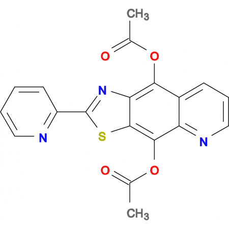 Acetic acid 9-acetoxy-2-pyridin-2-yl-thiazolo[4,5-g]quinolin-4-yl ester 10-479717