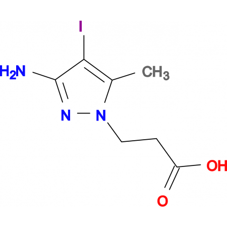 3-(3-amino-4-iodo-5-methyl-1H-pyrazol-1-yl)propanoic acid 10-506534